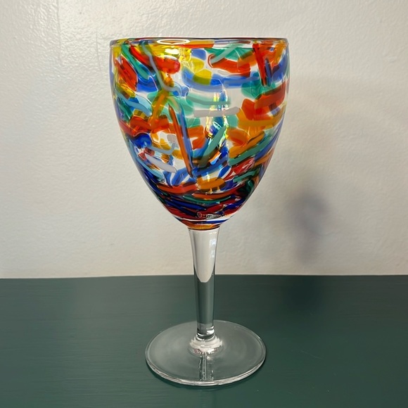 Pier 1 | Dining | Pier Confetti Stained Blown Art Glass Drinking Glass ...